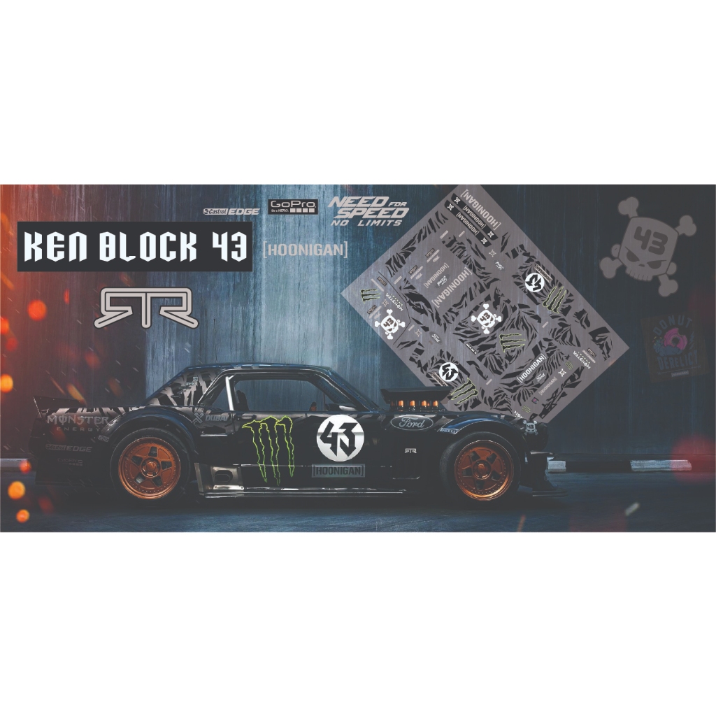 ดีคอล มอนส์เตอร์ kenblock rtr ford mustang hoonigan 43 เคนบล๊อค ดีคอล ...