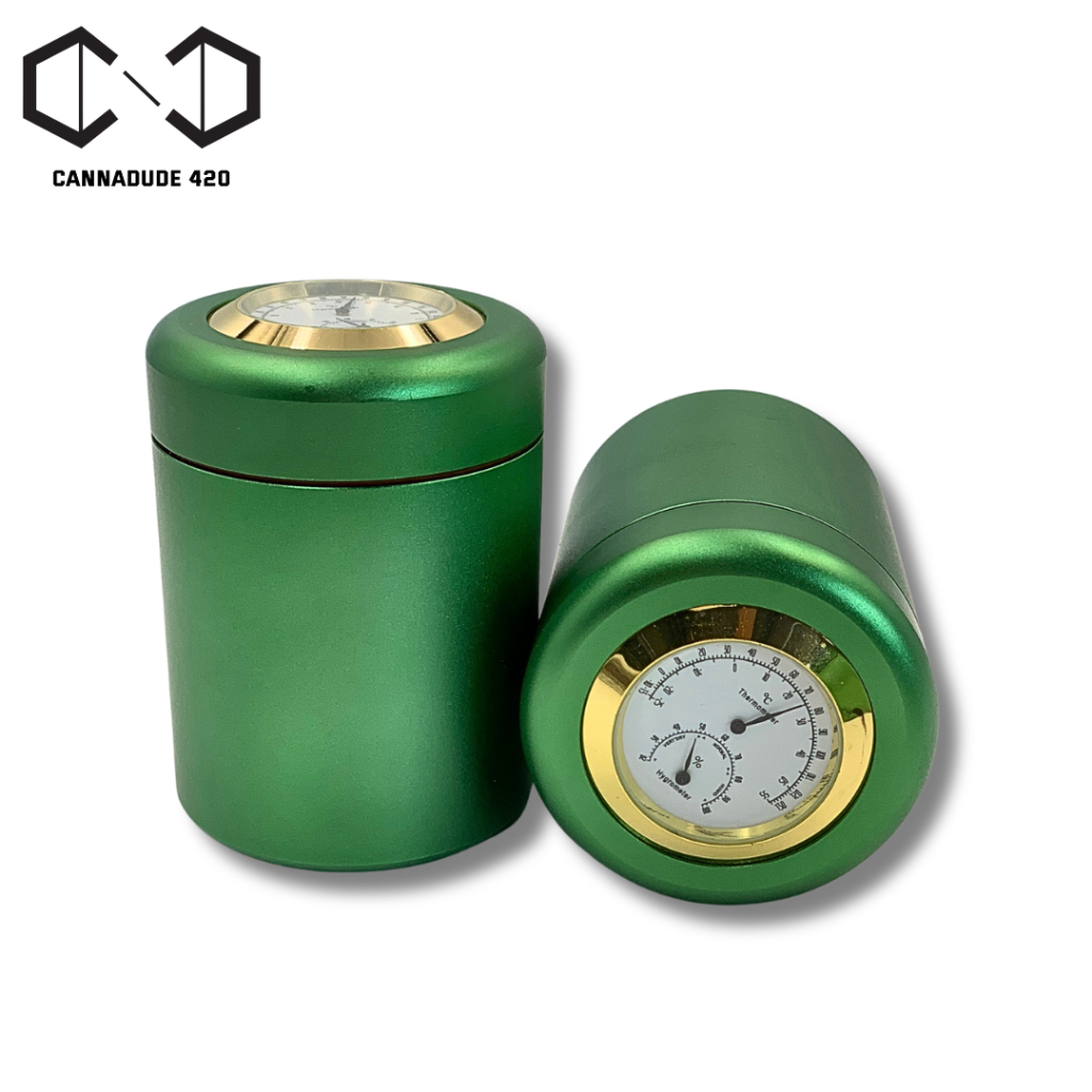 Air Craft โลหะอลูมิเนียม Storage Stash Jar Thermometer & Hygrometer ...