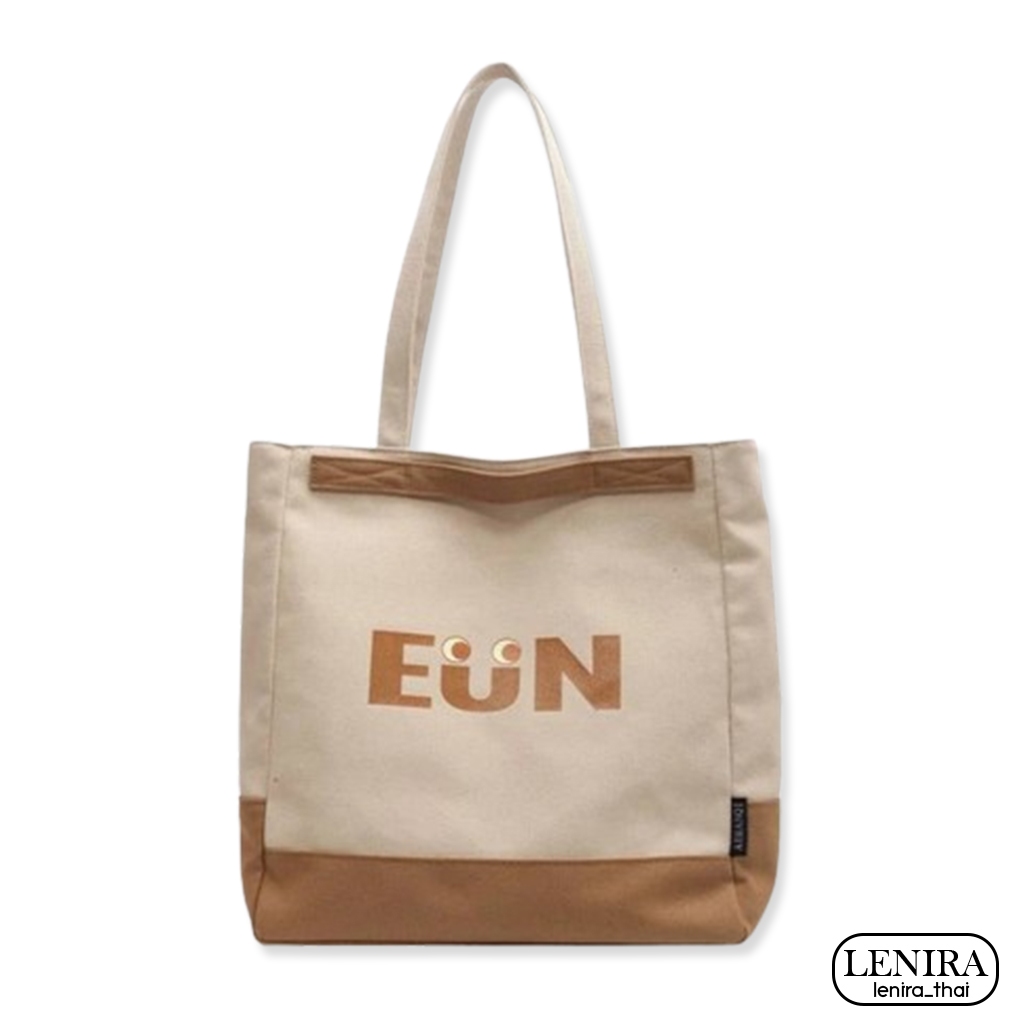 Lenira(B1918) กระเป๋าผ้าแคนวาส EUN สะพายไหล่-ถือ ใบใหญ่ | Shopee Thailand