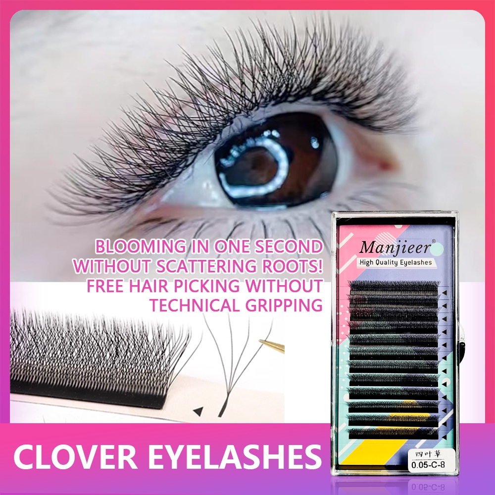 Wขนตาปลอม clover 0.05 สี่แฉก หนาธรรมชาติ Four-Leaf Clover Eyelash ...