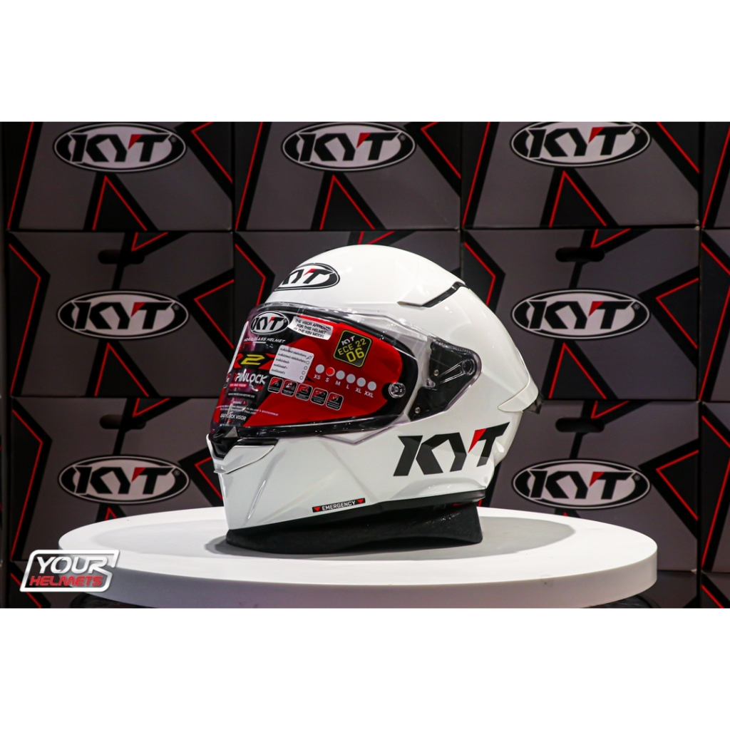 หมวกกันน็อค KYT HELMETS รุ่น R2R PRO PLAIN GLOSS WHITE | Shopee Thailand