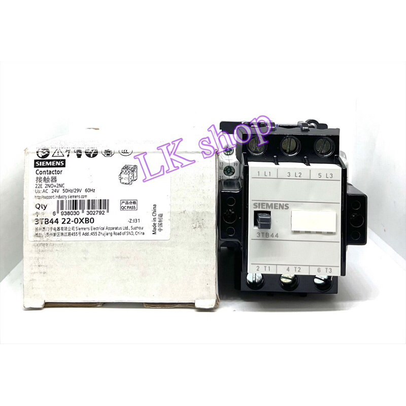 3TB44 22-0XB0 lth=45A Ui=660V คอยด์ 24VAC ยี่ห้อ SIEMENS 22E แมกเนติก ...