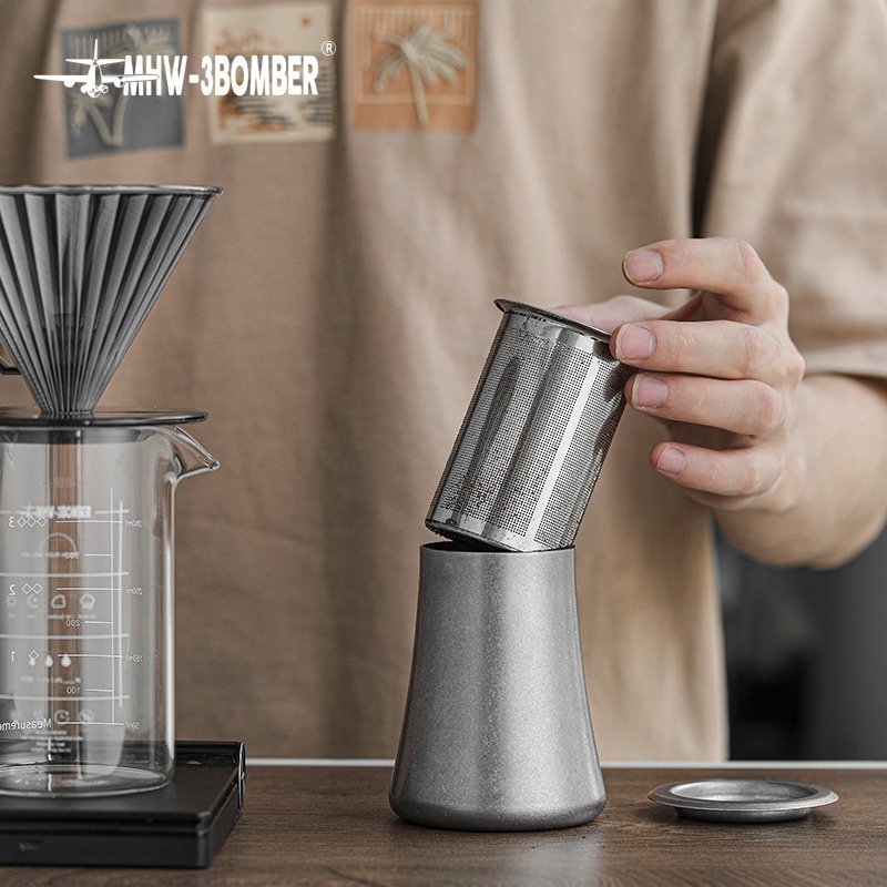 MHW-3BOMBER Magician Coffee Siever/Sifter Silver Spot กระบอกร่อนผงกาแฟ ...