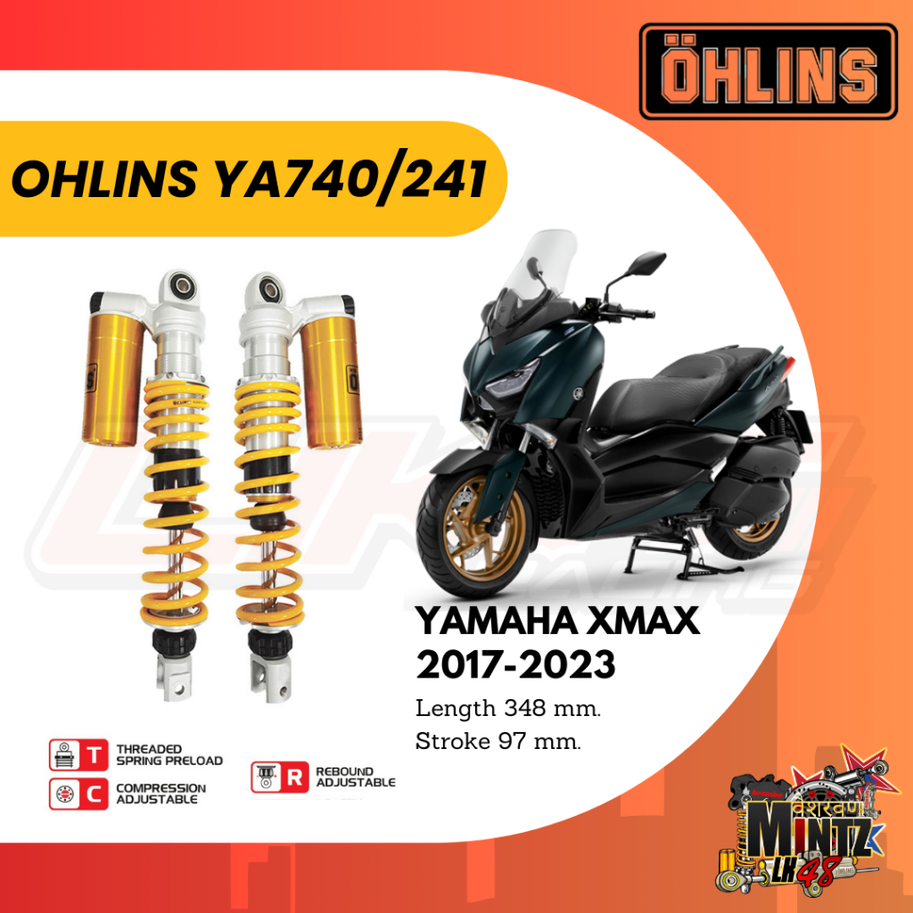 OHLINS YA241 โช๊คหลัง XMAX ปี2017-2024 (รับประกัน 2 ปี) | Shopee Thailand