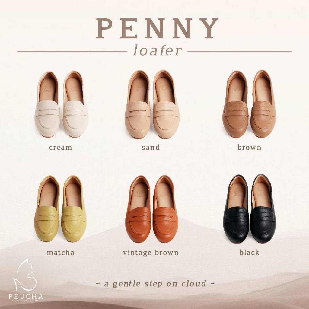 Peucha (เปอชา) soft PENNY LOAFERS คัชชู รองเท้าทำงาน คัชชูนุ่ม | Shopee ...