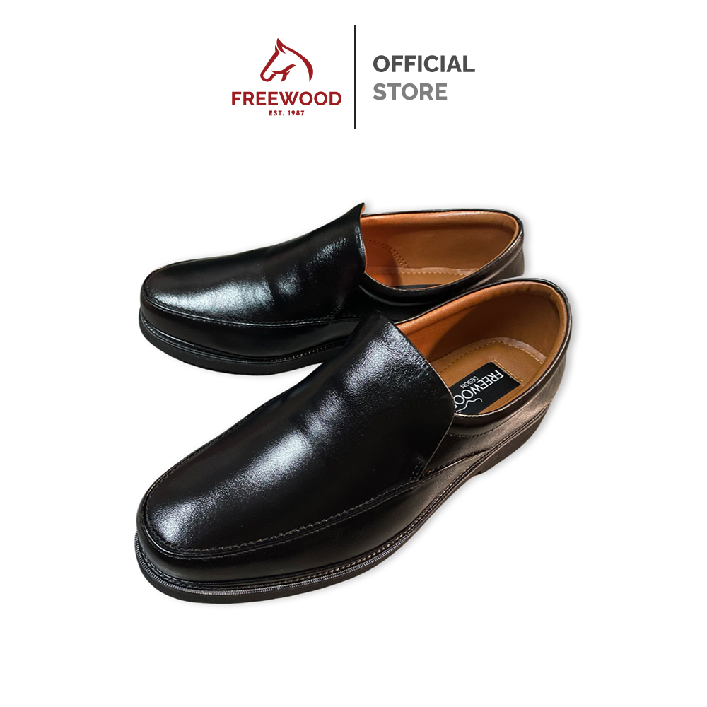 FREEWOOD BUSINESS SHOES รองเท้าคัทชูผู้ชาย หนังแท้ รุ่น 58-365 สีดำ ...
