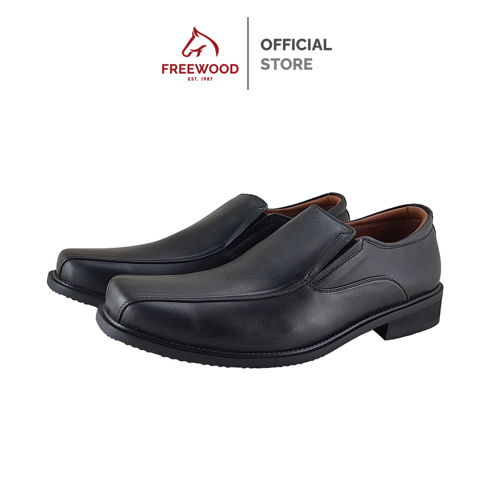 FREEWOOD BUSINESS SHOES รองเท้าคัทชูผู้ชาย หนังแท้ รุ่น 58-382 สีดำ ...