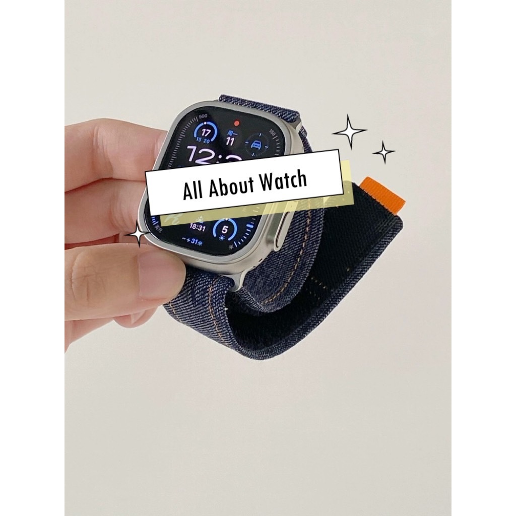 พร้อมส่ง สายนาฬิกา แบบผ้ายีนส์อัลตร้า ใช้ได้กับ Smart Watch 9 8 7 6 5 4 ...