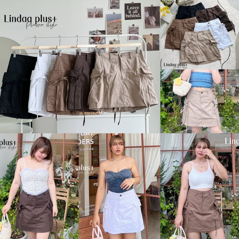 Linn กระโปรงกางเกง (รุ่นโบว์ข้าง) กระโปรงกางเกงสาวอวบ เอว32-46นิ้ว | Shopee Thailand