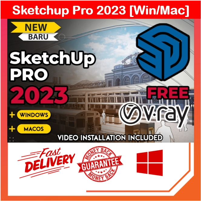 Sketchup Pro 2023 + ฟรี V-ray | For Win & Mac | Full Version | Shopee Thailand