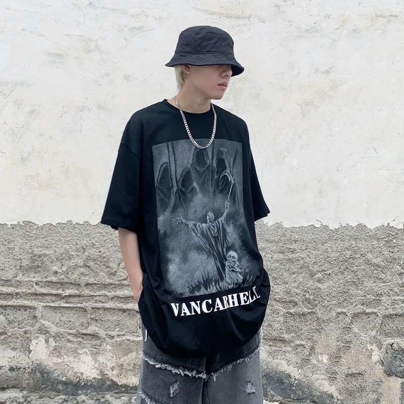 เสื้อยืดผู้ชายโอเวอร์ไซส์ vancarhell ghost | Shopee Thailand