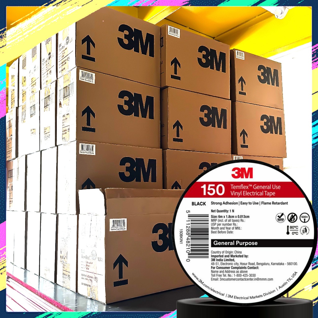 (ยกลัง100ม้วน) เทปพันสายไฟ 3M Temflex Plus ขนาด 3/4 นิ้ว x 10 เมตร | Shopee Thailand