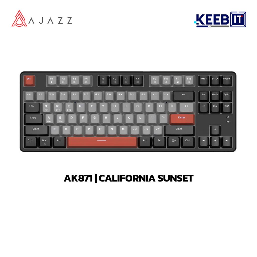AJAZZ คีย์บอร์ดไร้สาย AK871 Mechanical Switch รองรับ Wireless 2.4 GHz ...