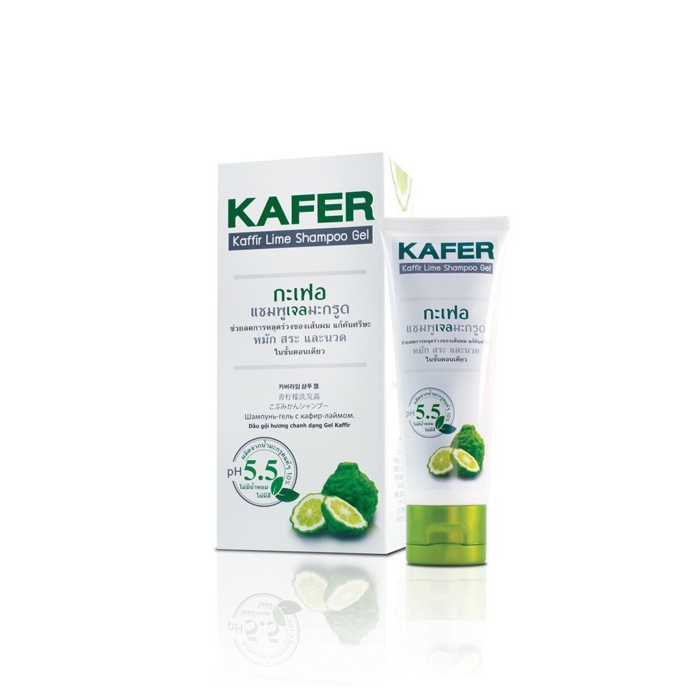 KAFER Kaffir Lime Shampoo Gel กะเฟอ แชมพูเจลมะกรูด ลดผมร่วง แก้คันหนัง ...