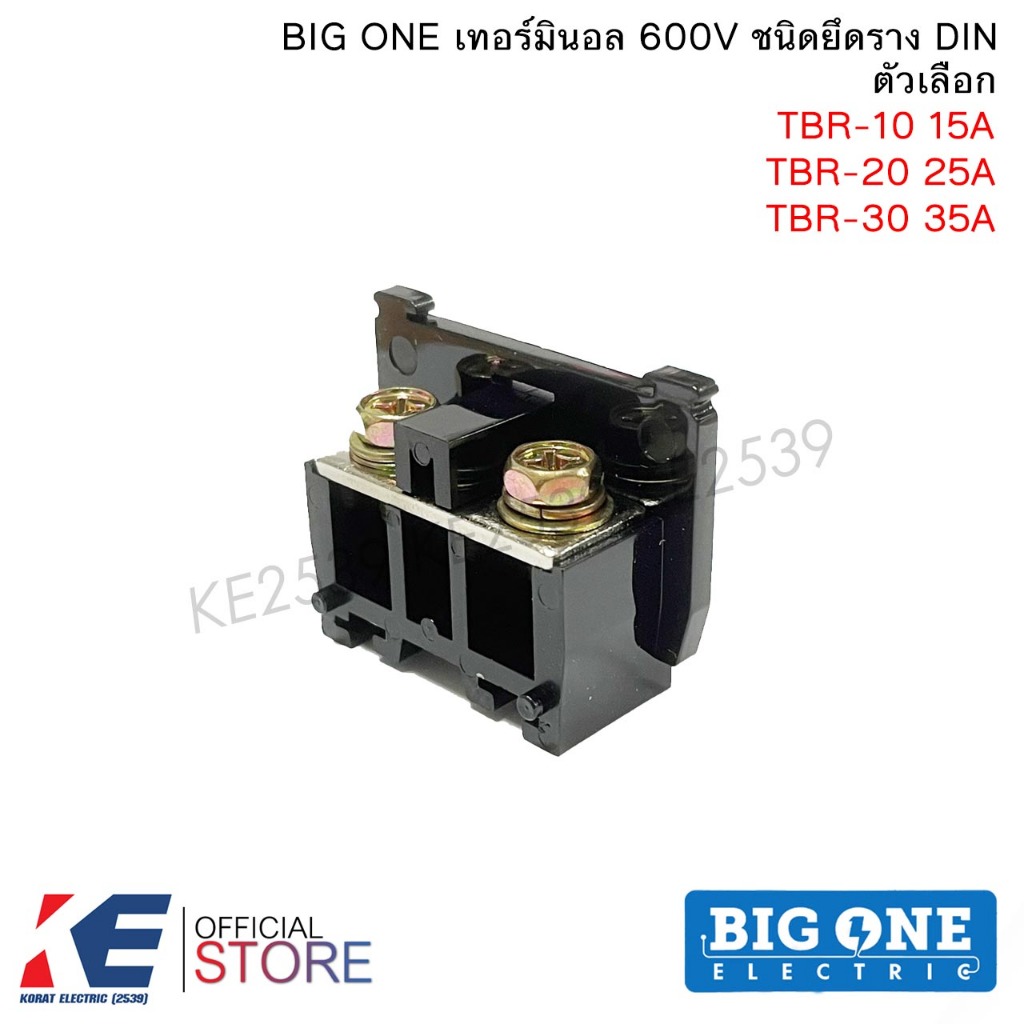 BIG ONE เทอร์มินอล 600V TBR-10 TBR-20 TBR-30 (ราคา 2 ชิ้น) ชนิดยึดราง ...