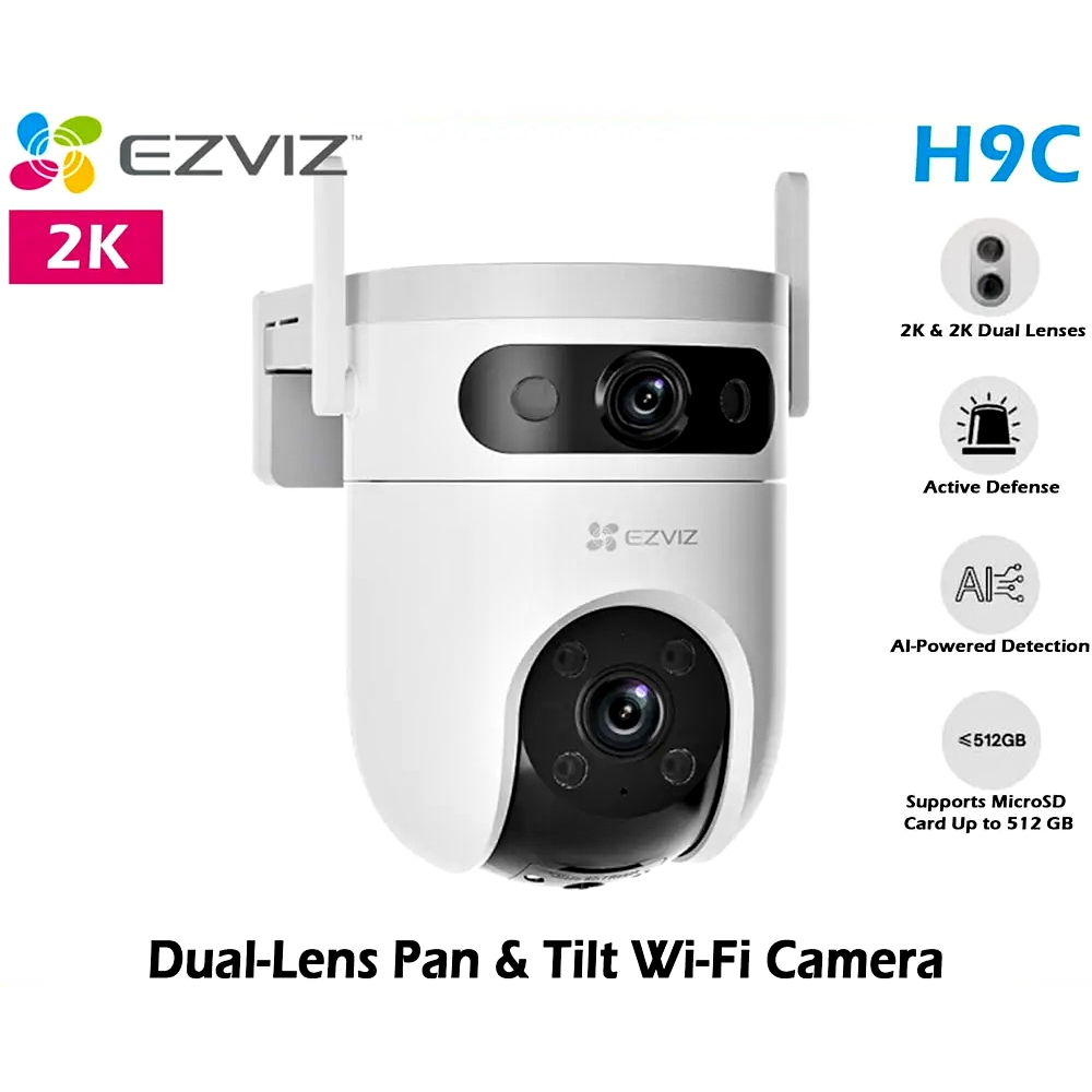 ⚡️กล้องวงจรปิดไร้สาย⚡️EZVIZ รุ่น H9C Dual 3K & 3K Dual-Lens Pan & Tilt ...