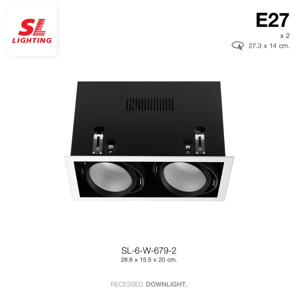SL LIGHTING | Recessed Downlight โคมไฟดาวน์ไลท์ฝังฝ้า ปรับหน้าได้ ขั้ว ...