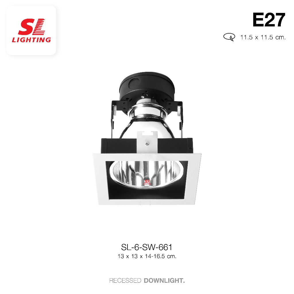 SL LIGHTING | Recessed Downlight โคมไฟดาวน์ไลท์แบบฝังฝ้า ทรงสี่เหลี่ยม ...