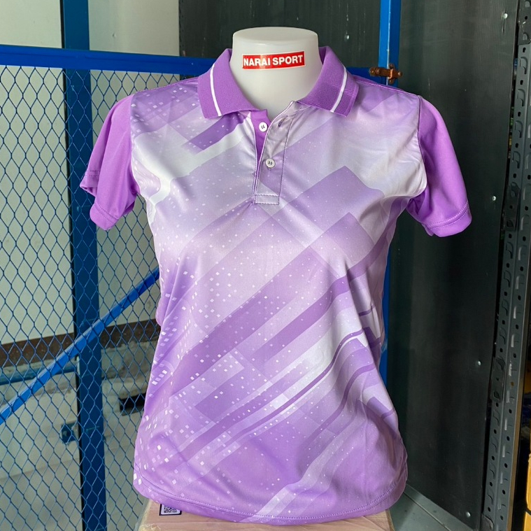 เสื้อสีม่วงหญิง SA303 เสื้อกีฬาหญิง SPORT DAY ผ้าไมโครพิมพ์ลาย ทรงสวย ...