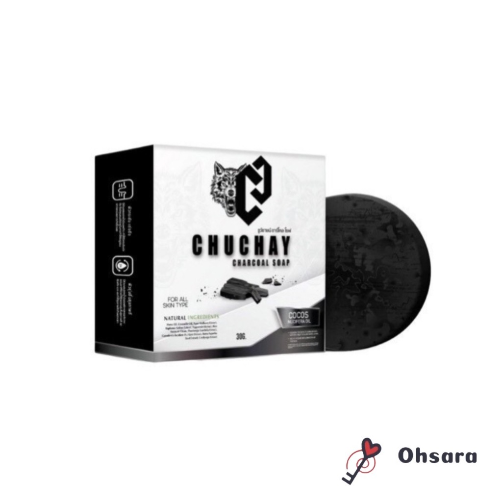 Chuchay charcoal soap ชูว์ชายน์ ชาร์โคล โซป สบู่ชูชาย (1 ก้อน)(30 กรัม/ก้อน) | Shopee Thailand