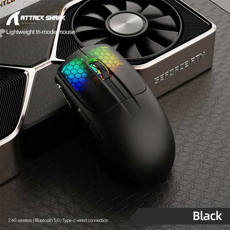 Attack Shark X2PRO RGB เมาส์เกมมิ่งไร้สาย PAW3212 2.4G พร้อม7ปุ่ม 5 DPI ...