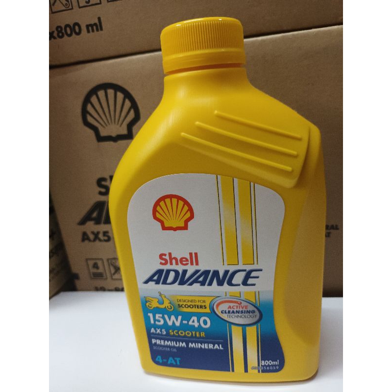 Shell Advance 4-AT AX5 SCOOTER 0.8L เบอร์ 15W-40 น้ำมันเครื่องสำหรับรถ ...