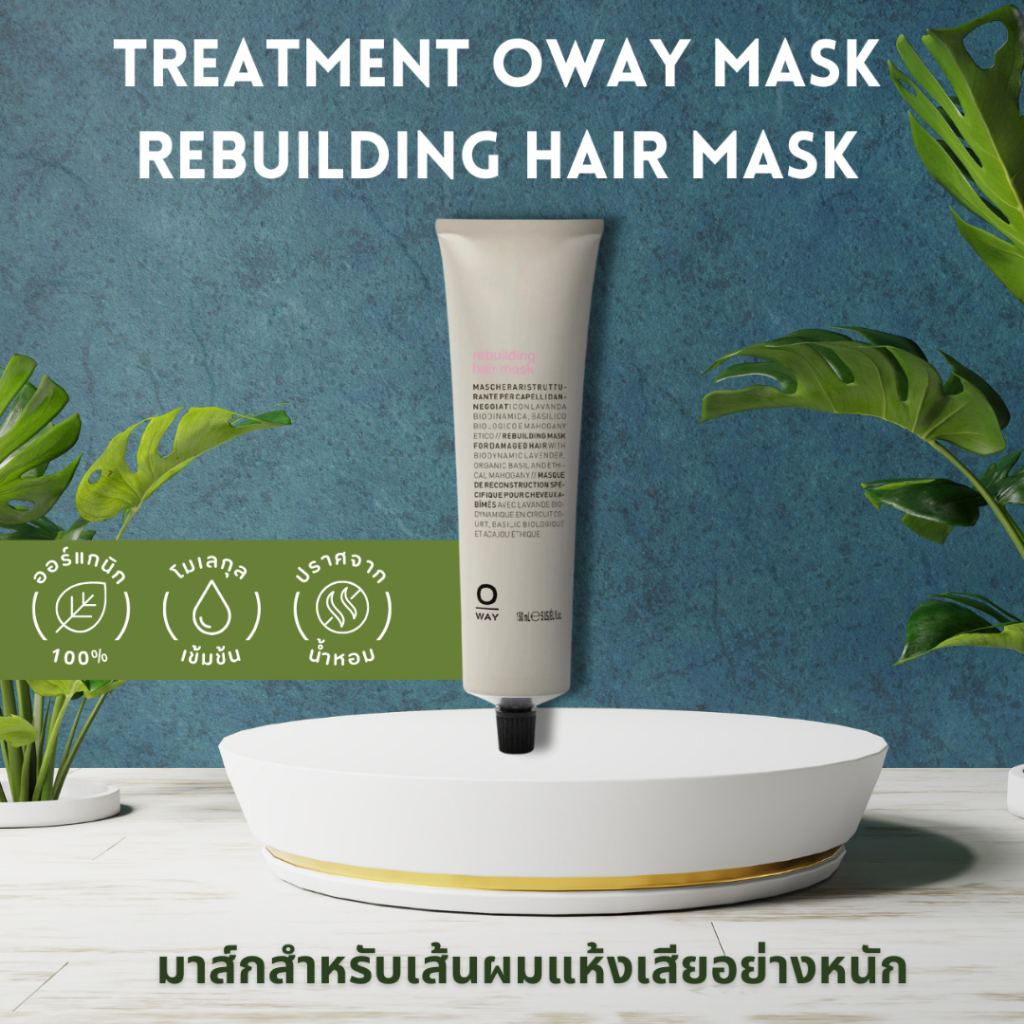 TREATMENT OWAY MASK REBUILDING HAIR MASK ORGANIC BIODINAMIC มาส์กสำหรับ ...