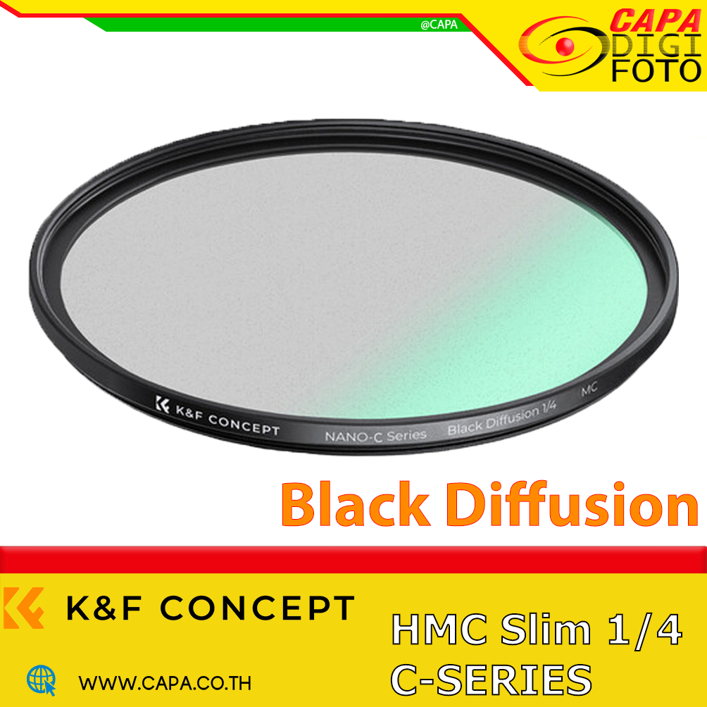 K&F Black Diffusion Filter, Classic Series, Slim 1/4 ultra-clear ...