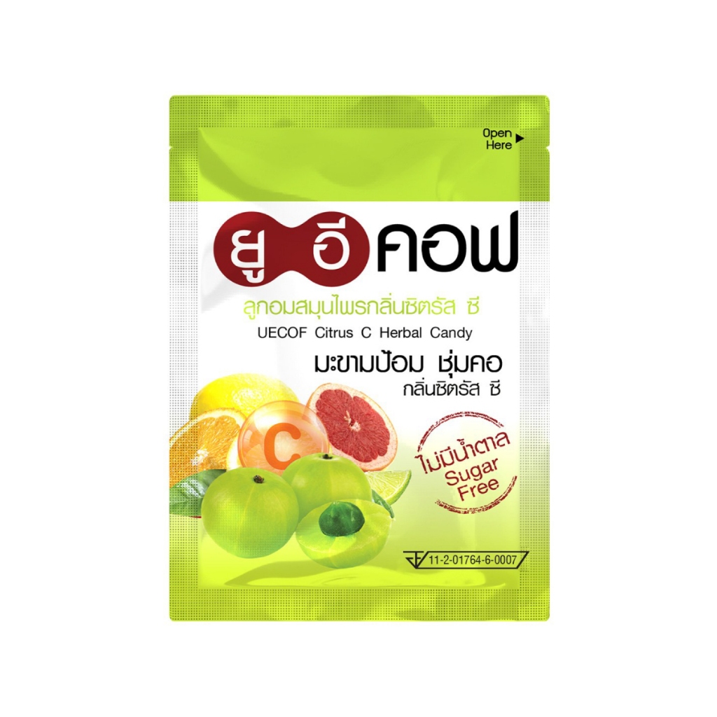 UECOF Citrus C Flavor Herbal Candy ยูอี คอฟ ยูอีคอฟ ลูกอม กลิ่นซีตรัส ...