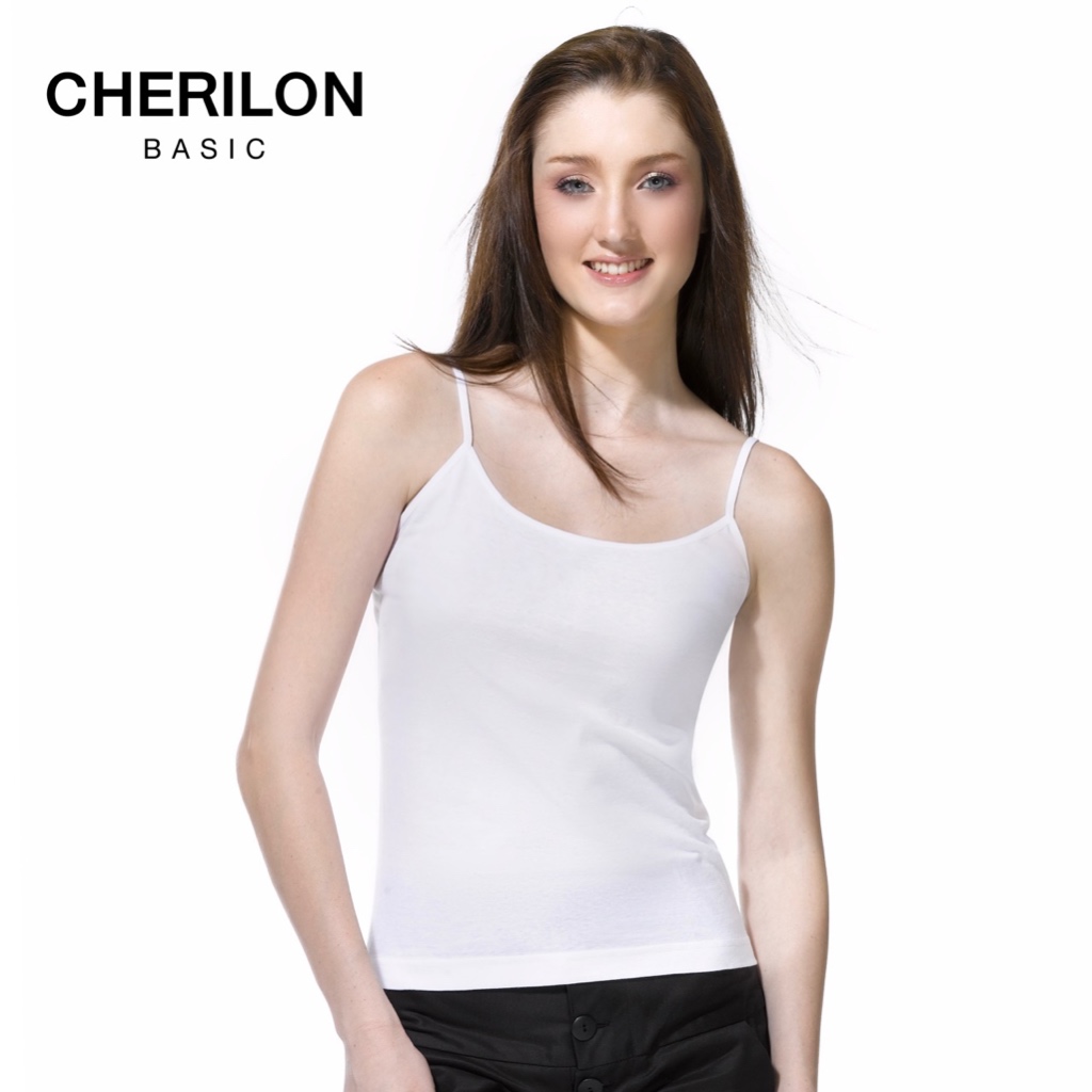 CHERILON เชอรีล่อน เสื้อสายเดี่ยว Cotton 100% ผ้านุ่มบาง ไม่หนา ทอไร้ตะเข็บข้าง ไม่มีบรา ระบาย ...