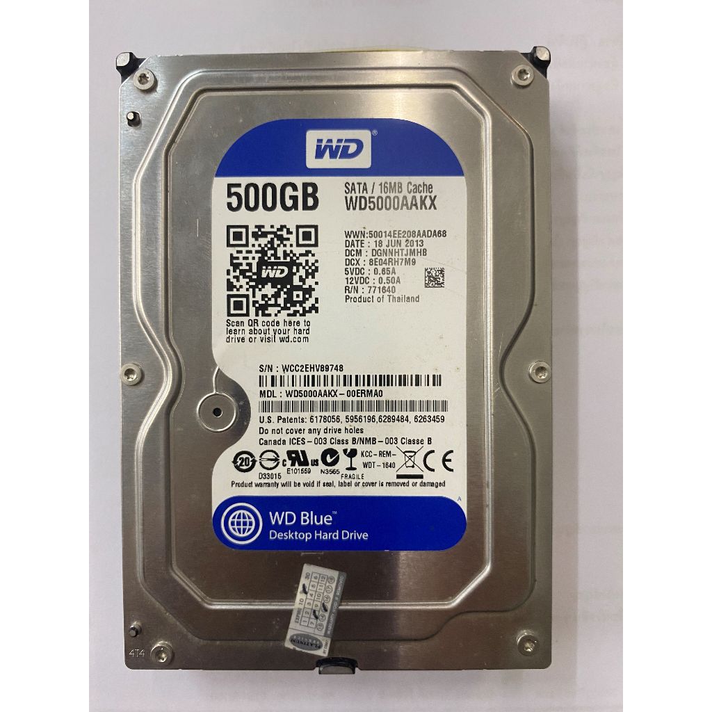 HDD WD SATA-3 16 MB BLUE 500GB (WD5000AAKX) | Shopee Thailand