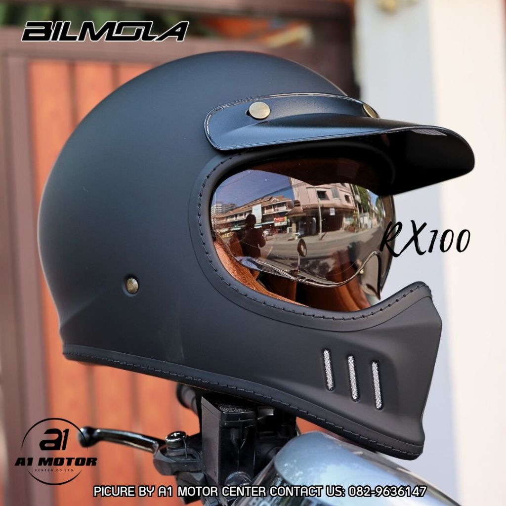 หมวกกันน็อควิบาก วินเทจ Bilmola รุ่น RX100ติดบูลทูธได้ ถอดซักได้ มีแว่น ...
