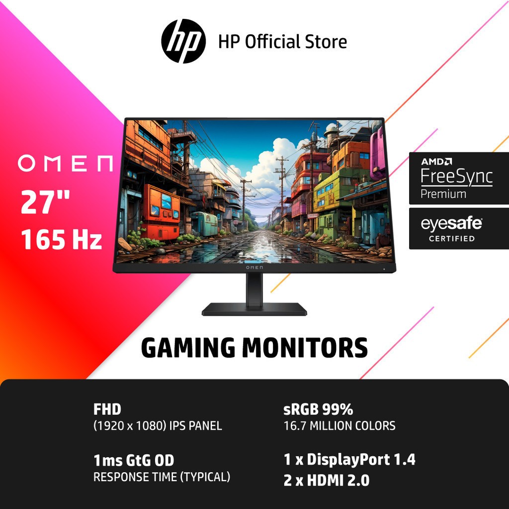 HP Monitor OMEN 27 IPS FHD 99% sRGB 165Hz Gaming | Shopee Thailand