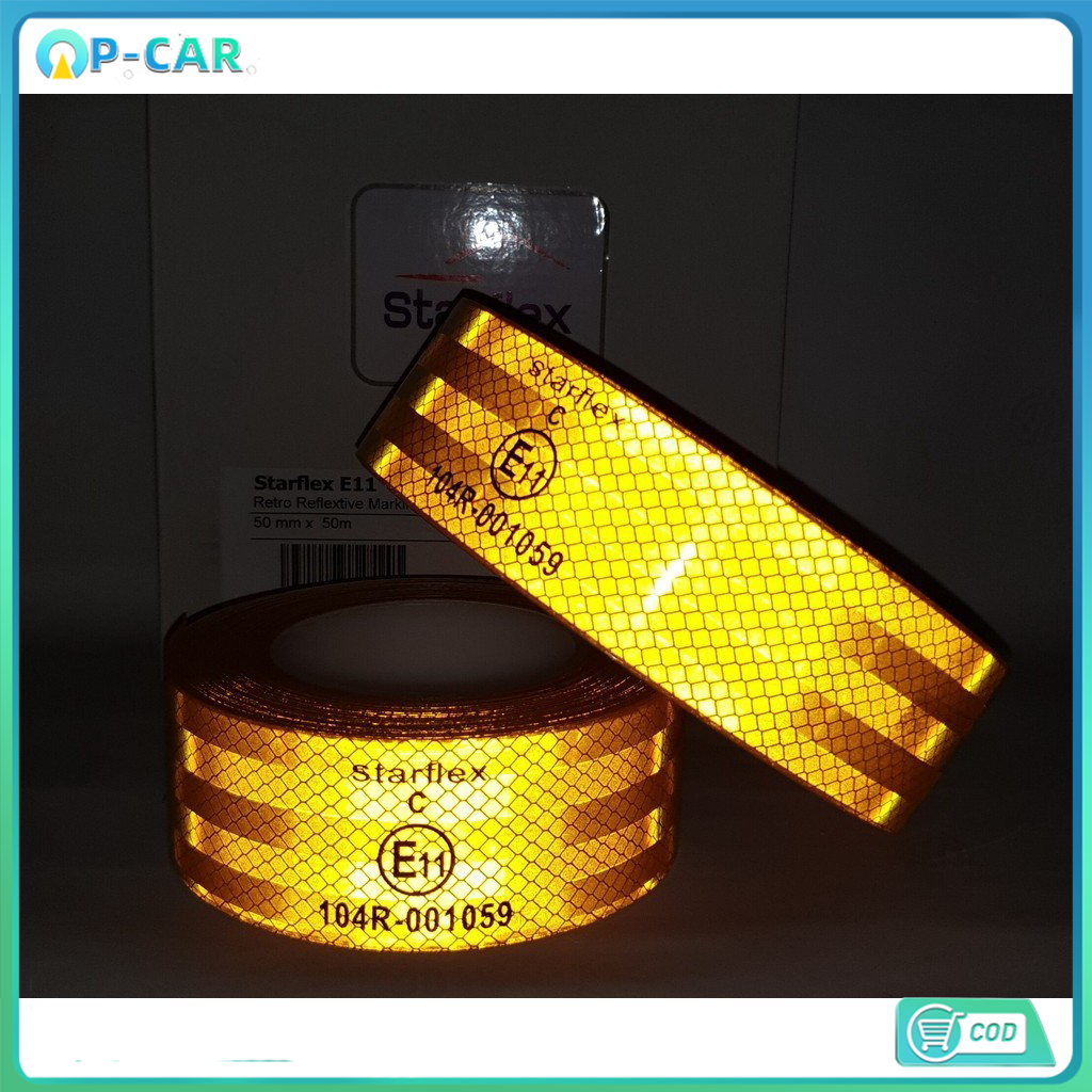 3M สติ๊กเกอร์ะท้อนแสง เทปสะท้อนแสง Starflex PET สีเหลือง ขนาดหน้ากว้าง 5cm ความยาว 45m | Shopee ...