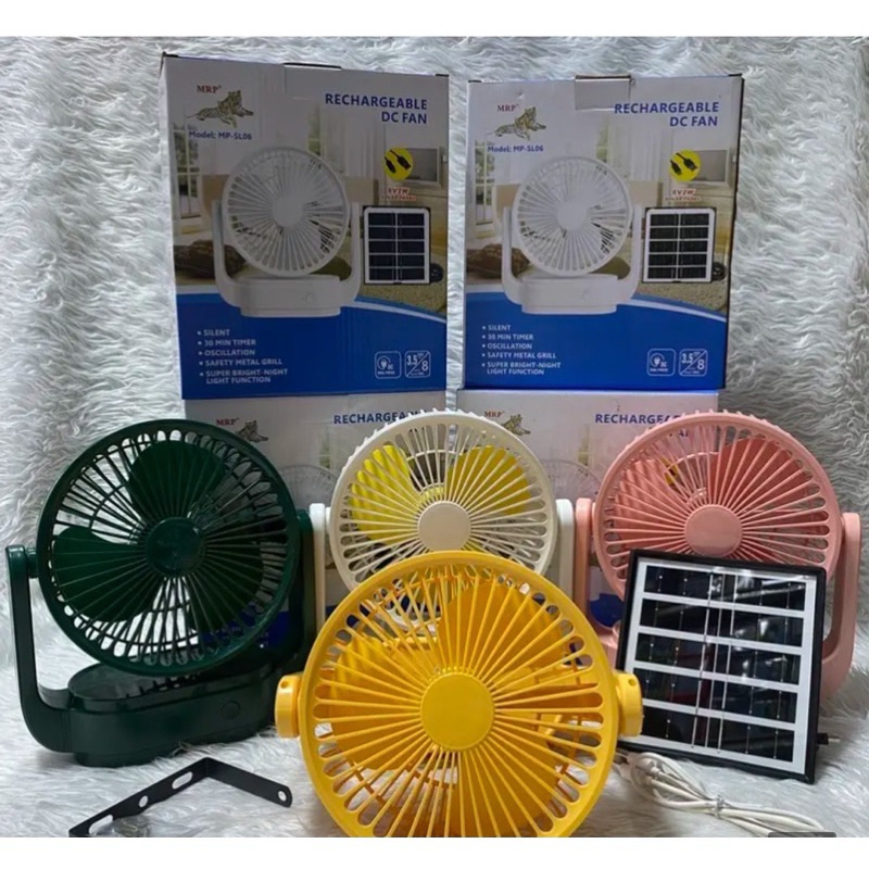 พัดลมMP-SL06 ขนาด6นิ้ว ชาร์จพลังงานแสงอาทิตย์หรือไฟบ้านได้ | Shopee ...