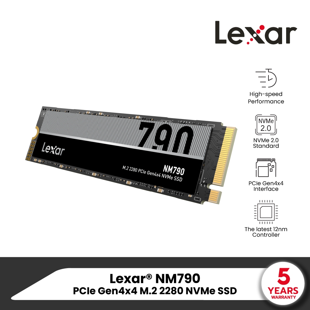Lexar NM790 1TB Internal SSD (เอสเอสดี ภายใน) M.2 2280 PCIe NVMe Gen4×4 ...