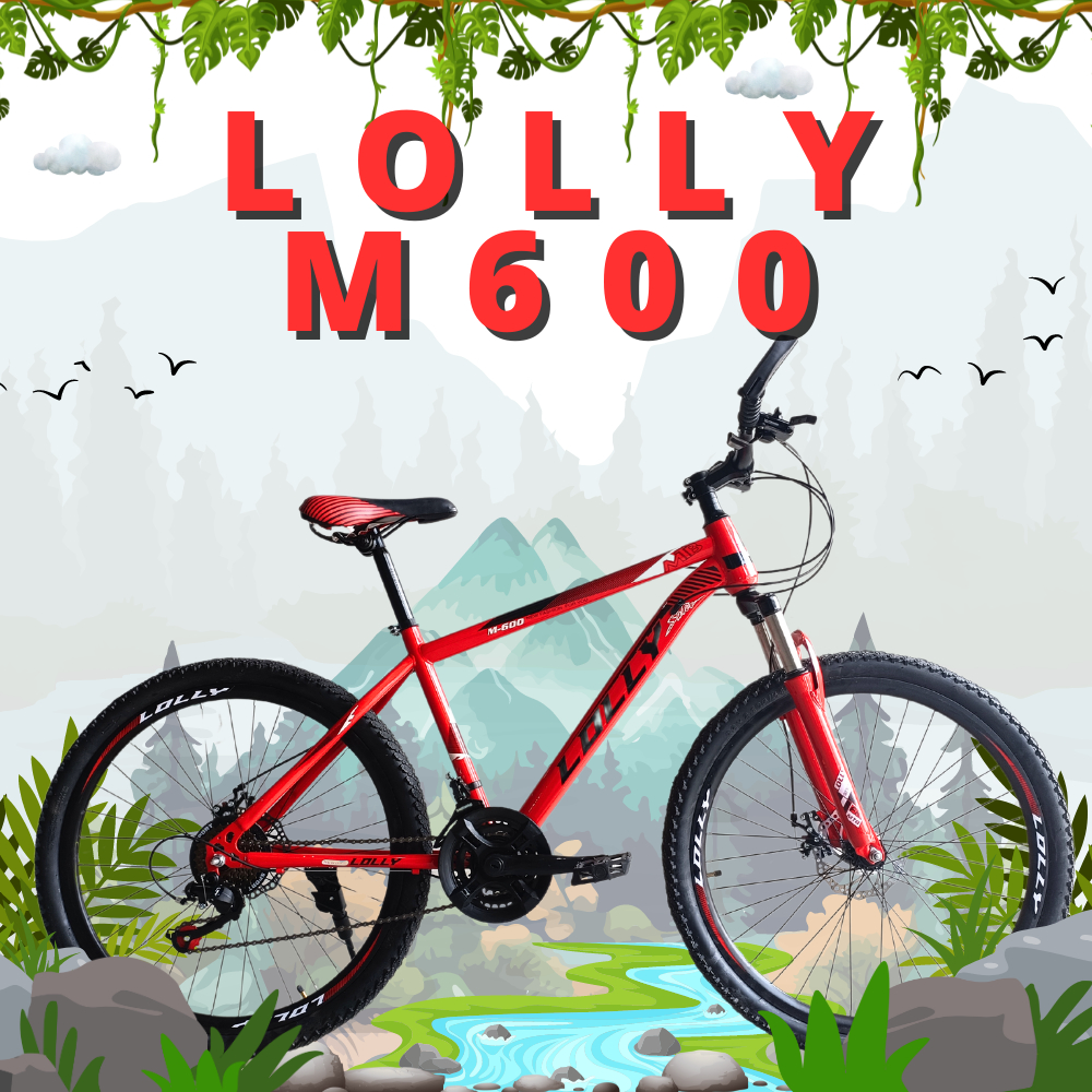 จักรยานเสือภูเขา วงล้อ 24 และ 26 นิ้ว LOLLY รุ่น M600 ระบบเกียร์ 21 Sp. สีแดง | Shopee Thailand