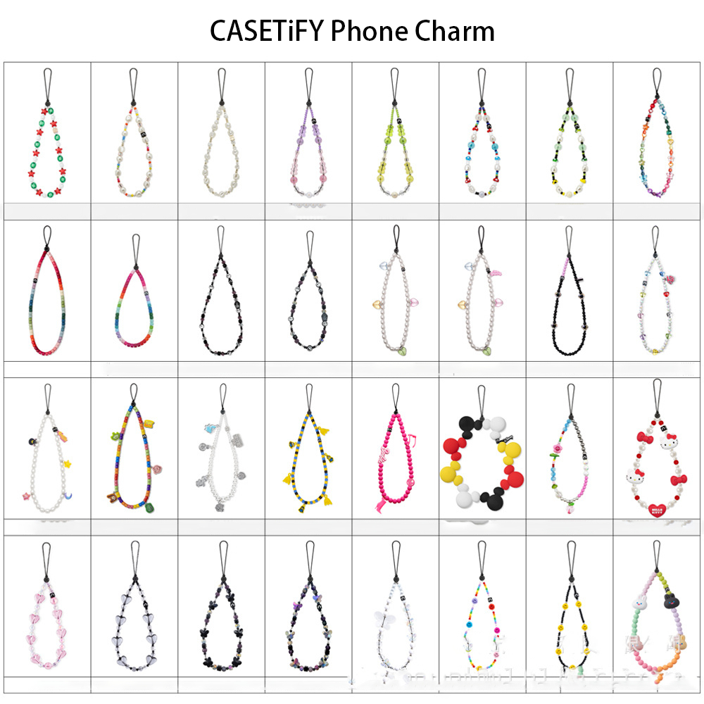High version CASETIFY Phone Charm chain full picture handmade pearl ...