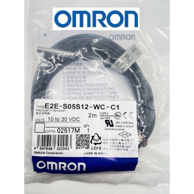 E2E-S05S12-WC-C1 Inductive Barrel-Style Proximity Sensor, NPN 1.2 mm Detection M5 ไฟ10-30vdc สาย ...