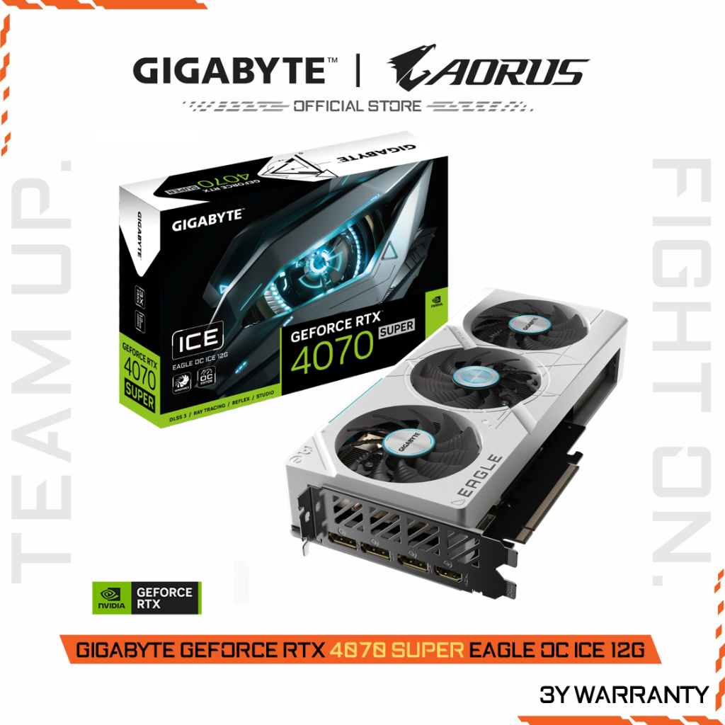 GIGABYTE GeForce RTX 4070 SUPER EAGLE OC ICE 12G (VGA Card) GV ...