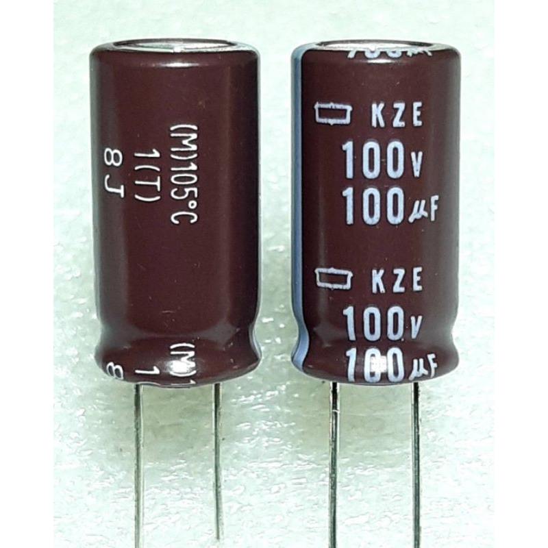 NCC Nippon Chemi-con KZE 100uf 100v 105° capacitor ตัวเก็บประจุ ...