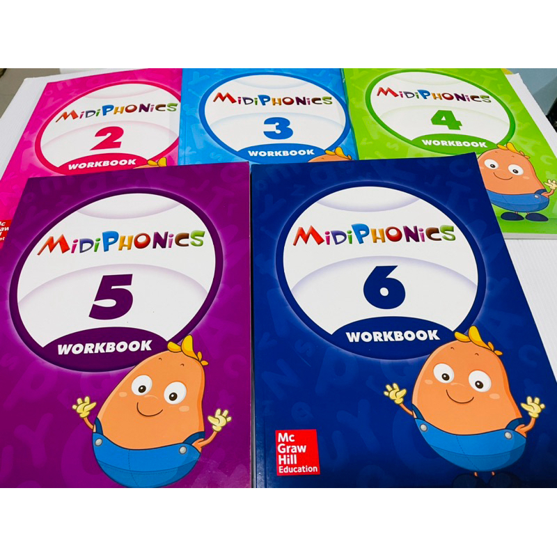 ใหม่ ตำหนิมุมปกไม่สวย MIDI Phonics เล่ม 2-6 หนาประมาณ 130 หน้า รวม 5 ...