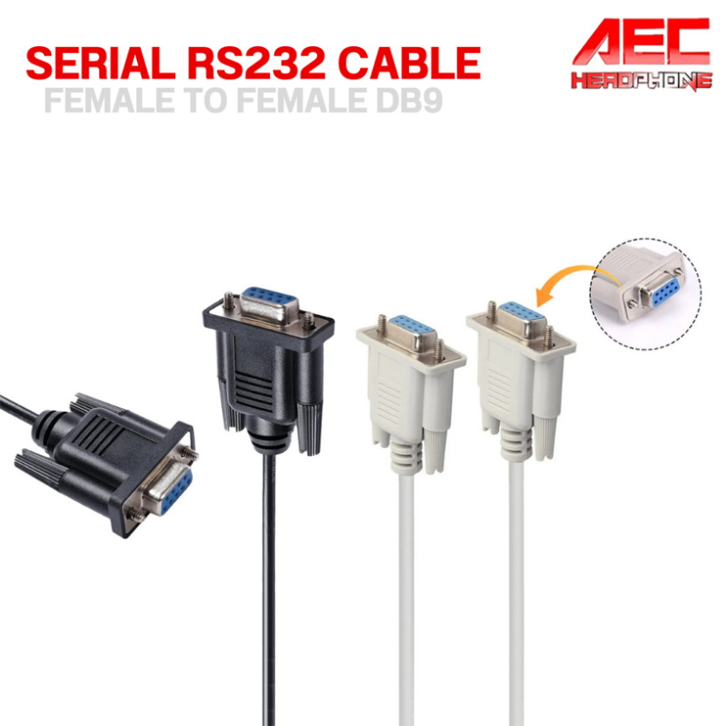 Serial RS232 Cable 9-Pin F- F Cable DB9 สายต่อตรง Serial RS232 เมีย ...