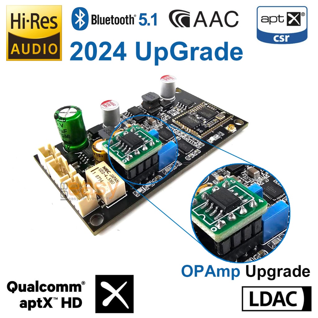 QCC5125 QCC3034 Bluetooth 5.1 รับสัญญาณบลูทูธ LDAC APTX Hi-End ...