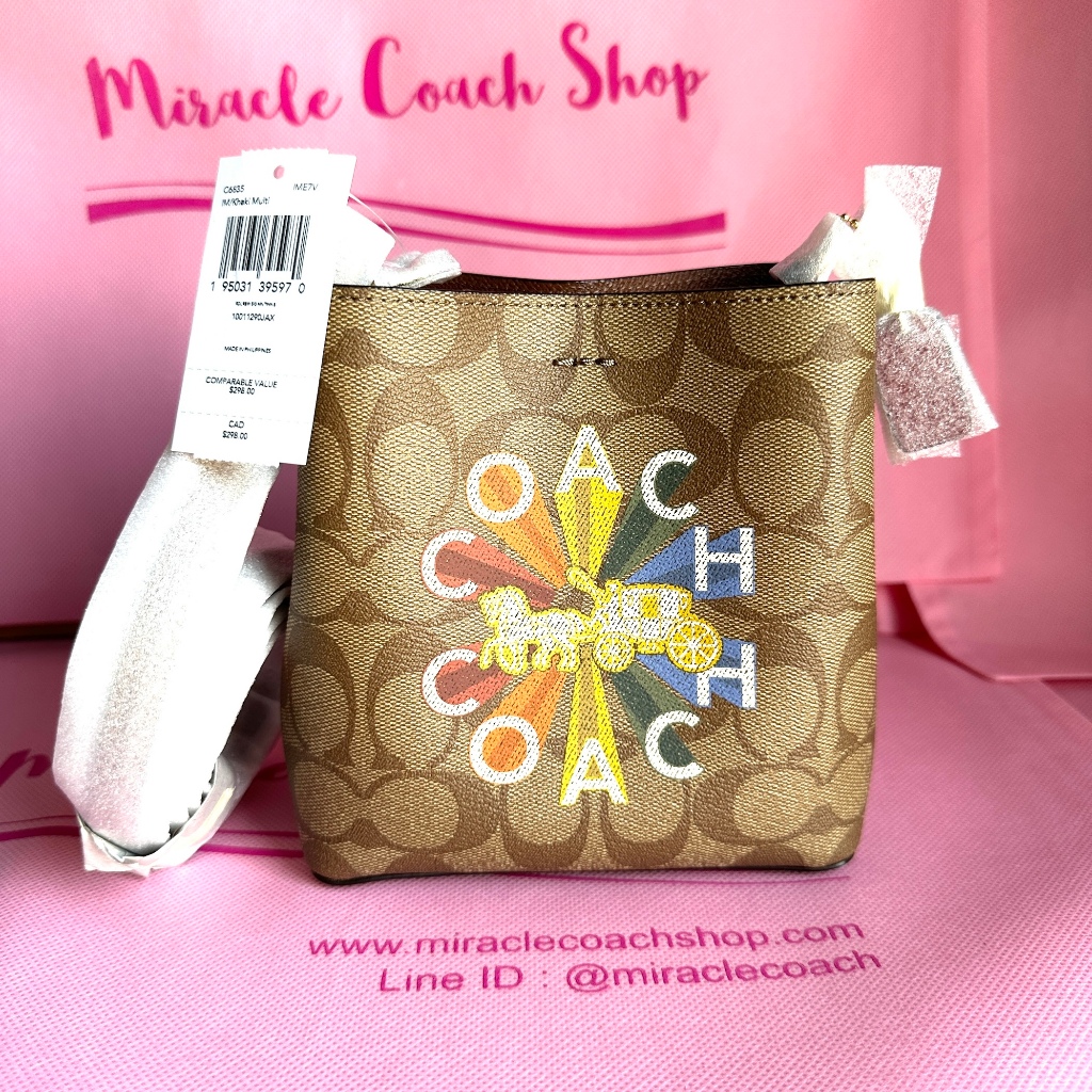 กระเป๋าสะพาย COACH แท้ ทรง Bucketรุ่นใหม่ COACH C6835 Mini Town Bucket ...