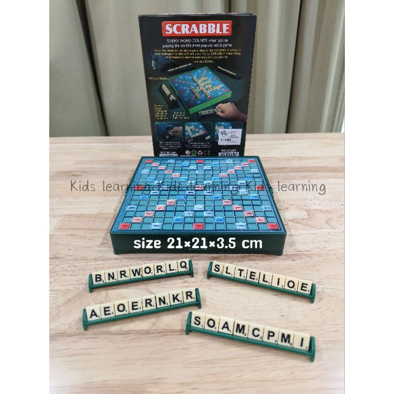 🏅Kids learning🏅Scrabble Original เกมส์คำศัพท์ เกมส์ฝึกสมอง เป็นกล่องพลาสติก พับเก็บได้ เกมส์ ...