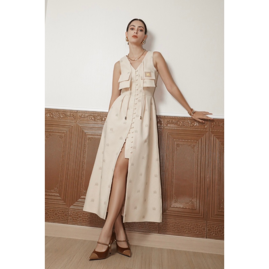 WACAY - Iris Dress (Monogram) เดรส ยาว ลายโมโนแกรม มี 5 สี | Shopee ...