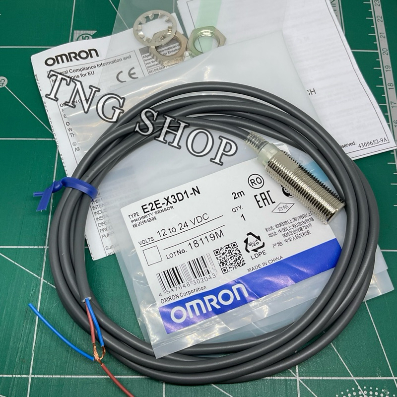 เซ็นเซอร์E2E-X3D1-N / E2E-X3D1-N-Z หัว 12mm 2สาย ชนิด NO Proximity sensor เซ็นเซอร์จับโลหะ ...