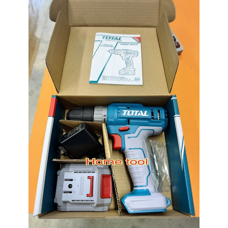 TOTAL ชุดสว่านแบตเตอรี่ไร้สาย 12 V( แบตเตอรี่ 1 ก้อน+แท่นชาร์จ) รุ่น ...