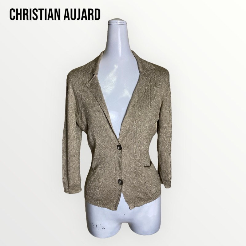 Christian Aujard เสื้อคาร์ดิแกนสีประกายทอง | Shopee Thailand